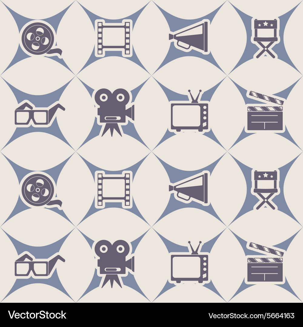 Seamless background with cinema symbols Royalty Free Vector