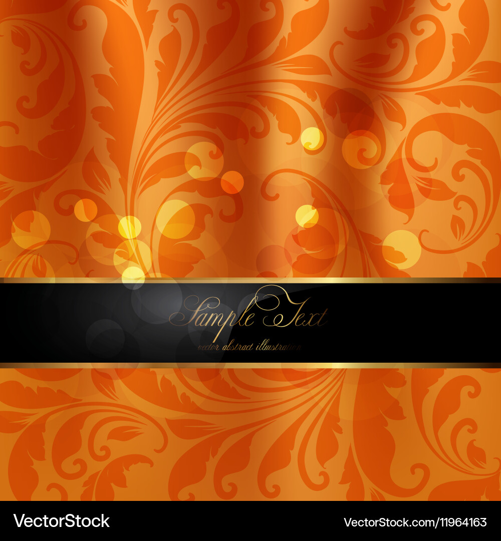 Seamless orange floral spring wallpaper Royalty Free Vector