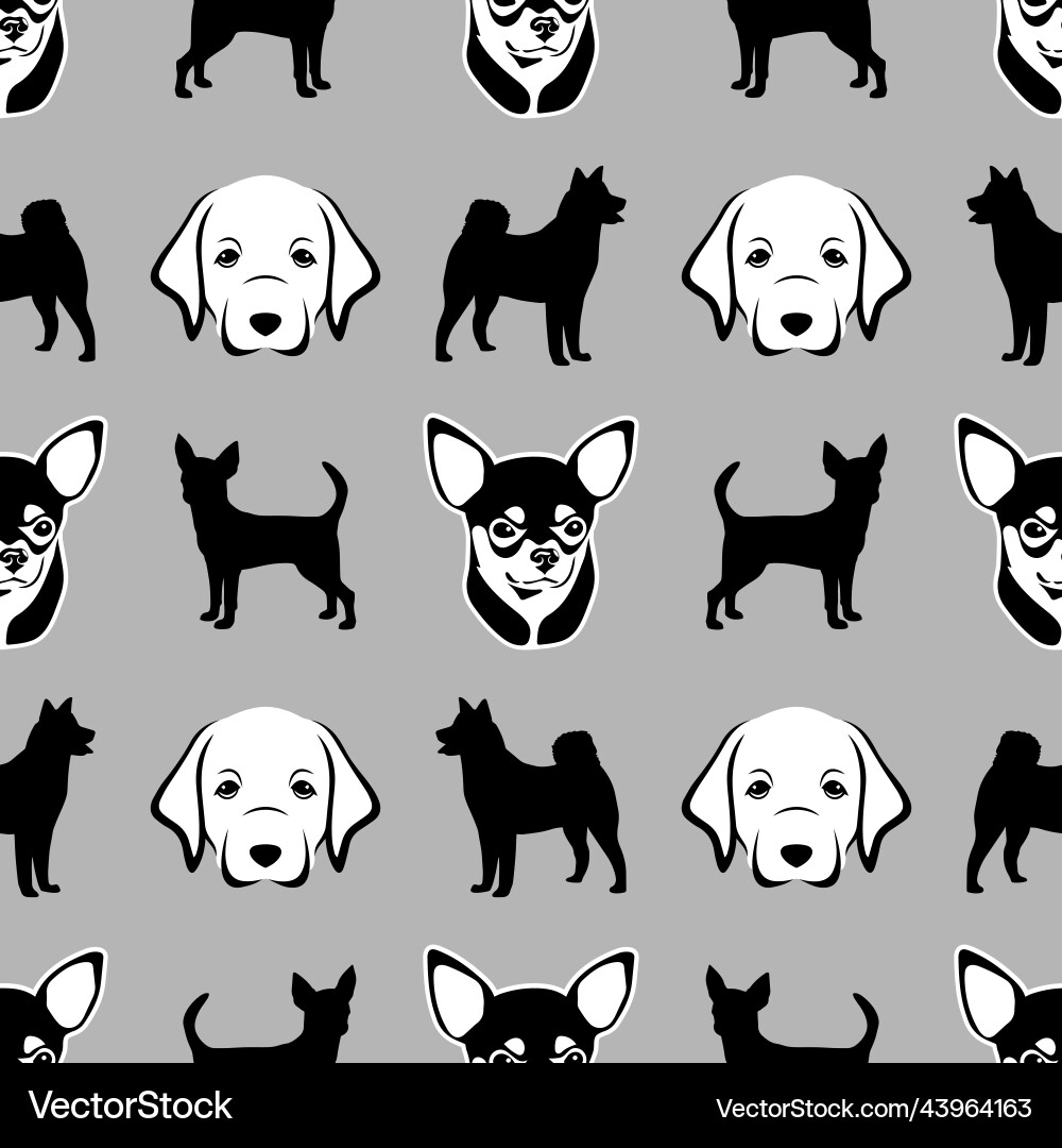 Seamless pattern made up of different cute dogs Vector Image