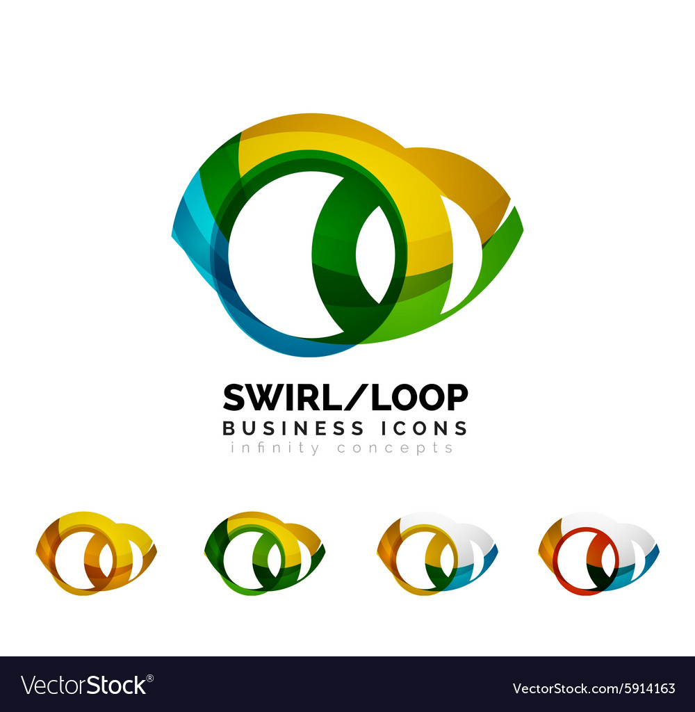 Set infinity concepts loop logo designs Royalty Free Vector