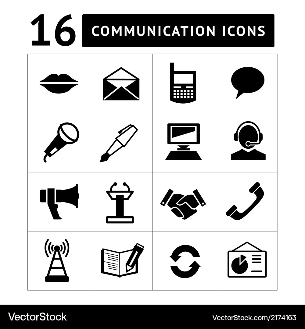 Set of communication icons Royalty Free Vector Image
