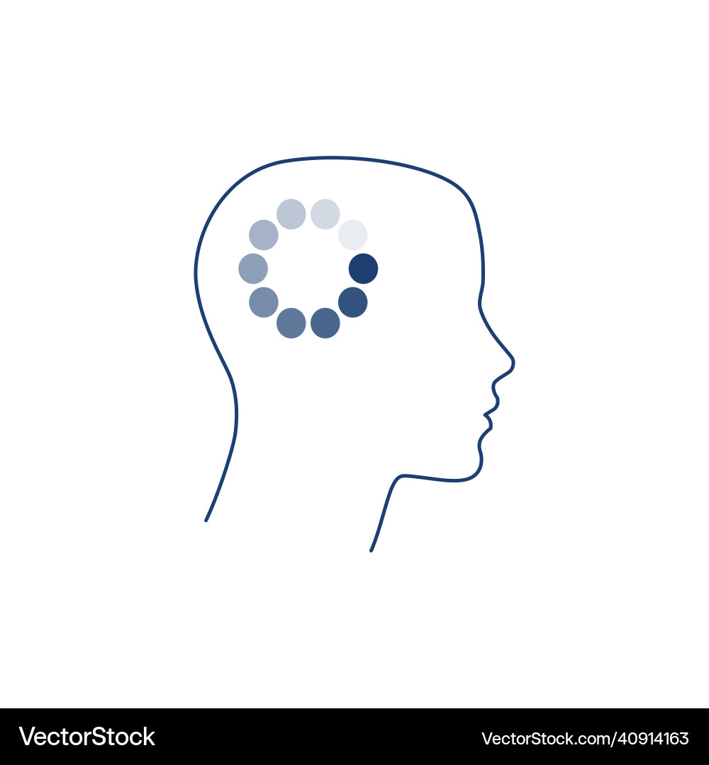 Silhouette of a human head and loading thought Vector Image