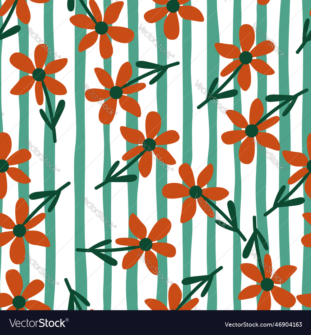 Stylized tropical simple flower seamless pattern Vector Image