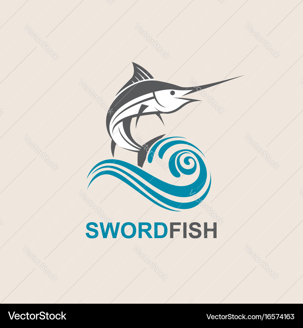 Swordfish for fishing design Royalty Free Vector Image