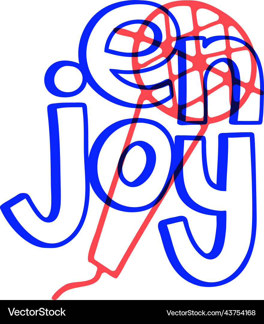 Beautiful enjoy sing doodle great design for any Vector Image