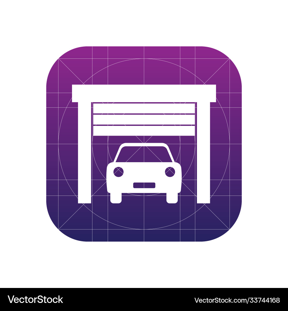 Car garage icon sign symbol flat Royalty Free Vector Image