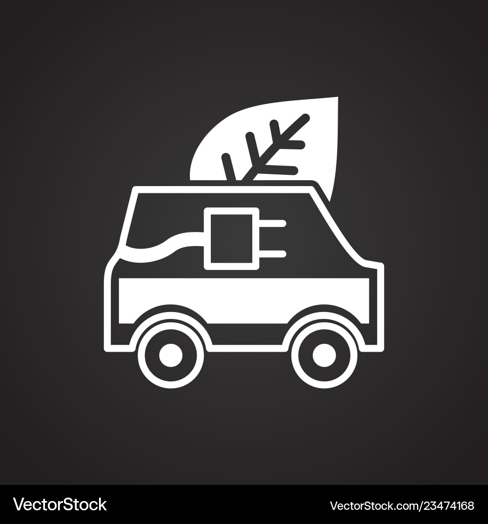 Ecology transportation icon on black background Vector Image