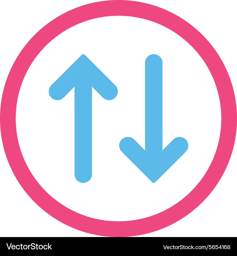 Flip flat pink and blue colors rounded icon Vector Image