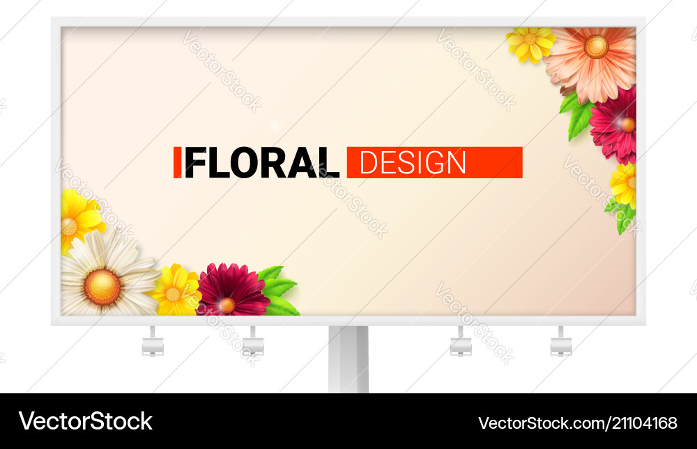 Floral design for billboard card with spring Vector Image