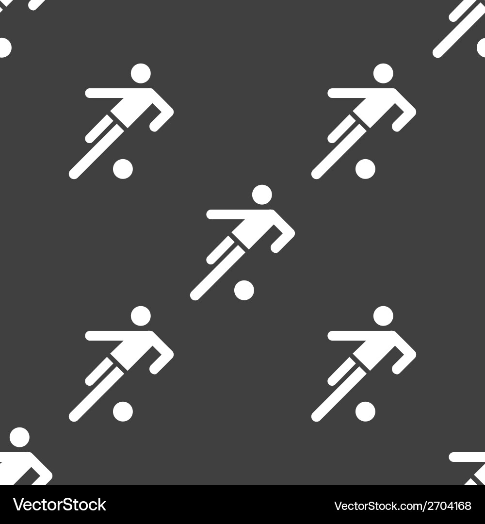 Football player web icon flat design seamless gray
