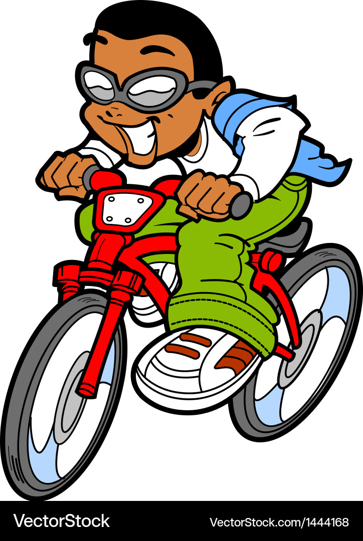 Happy boy riding bike Royalty Free Vector Image