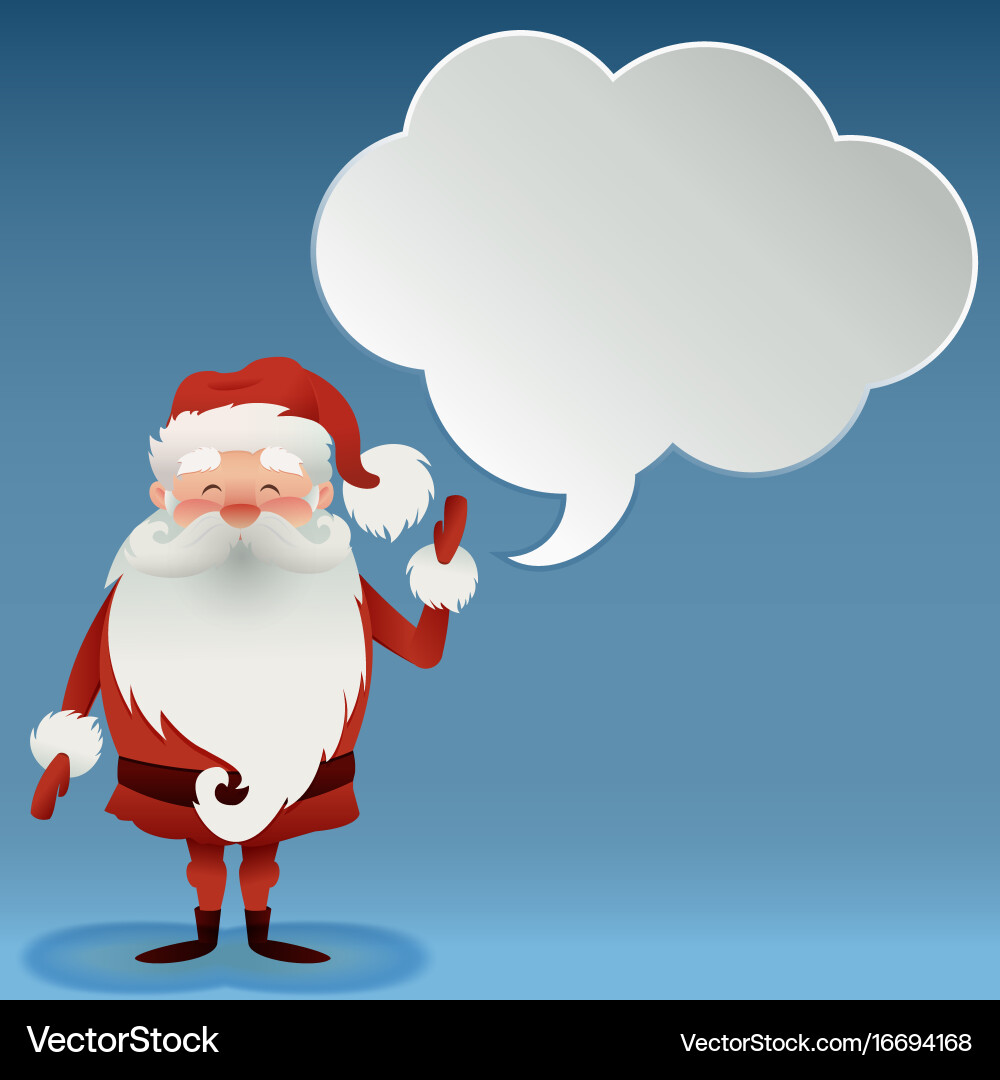 Happy santa claus character with a speech bubble Vector Image