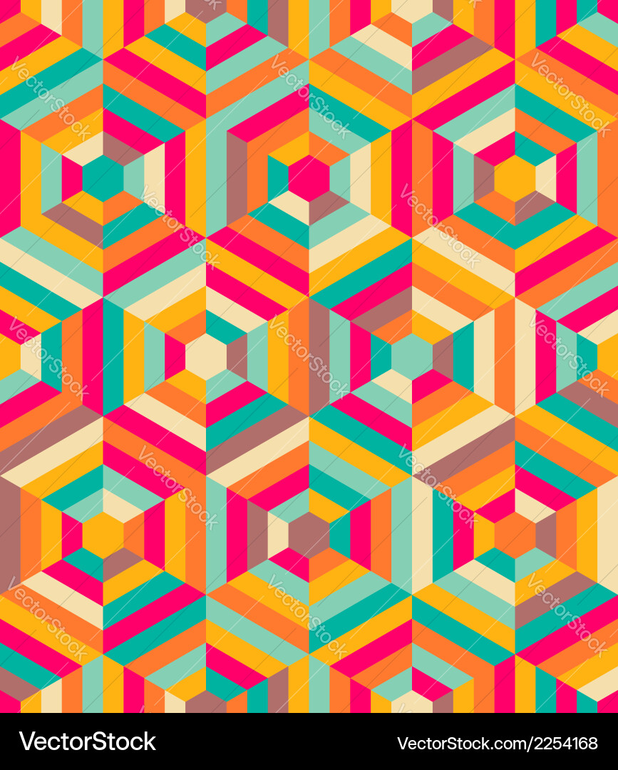 Hexagon mosaic pattern Royalty Free Vector Image