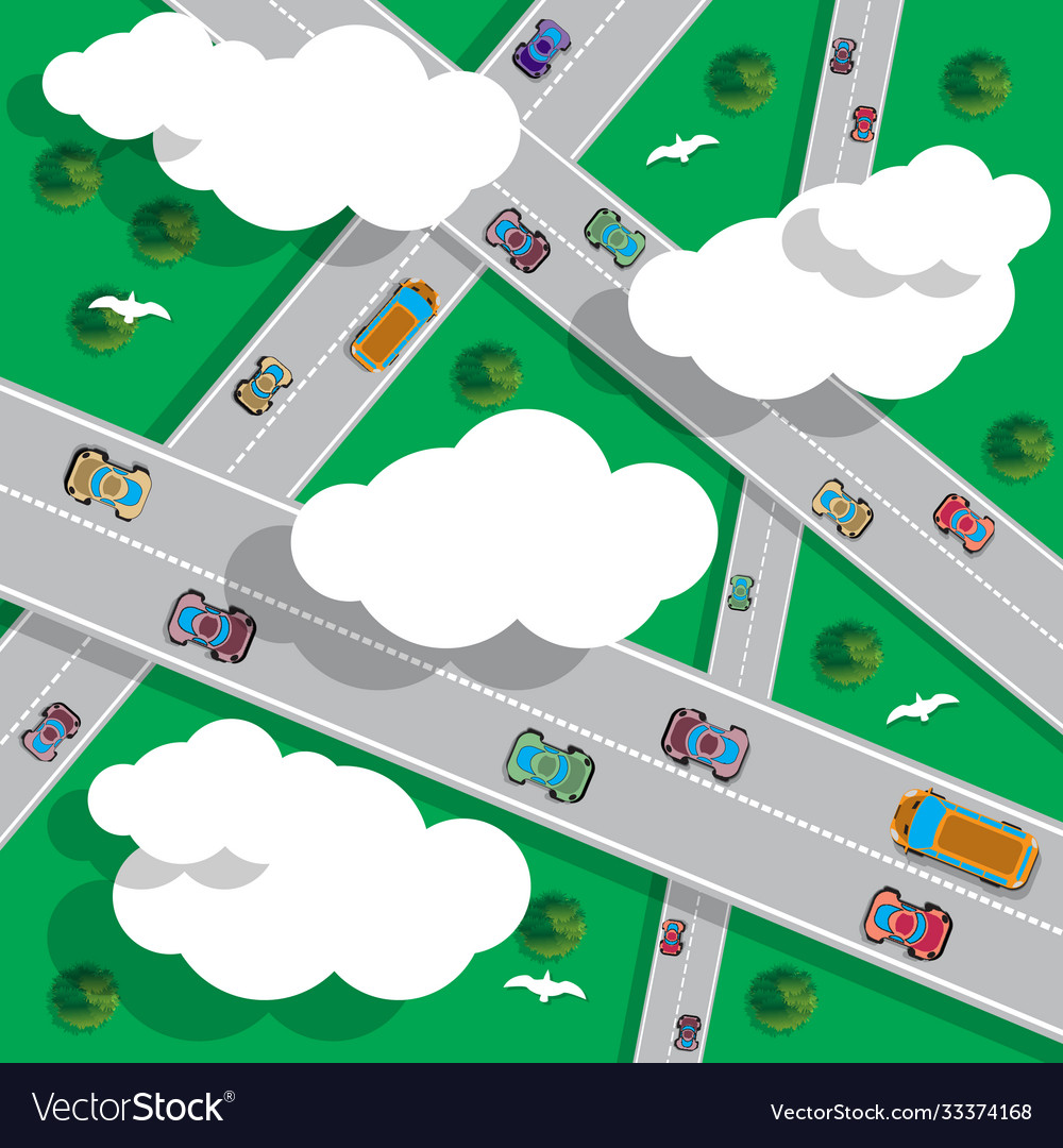 Intersections roads Royalty Free Vector Image - VectorStock