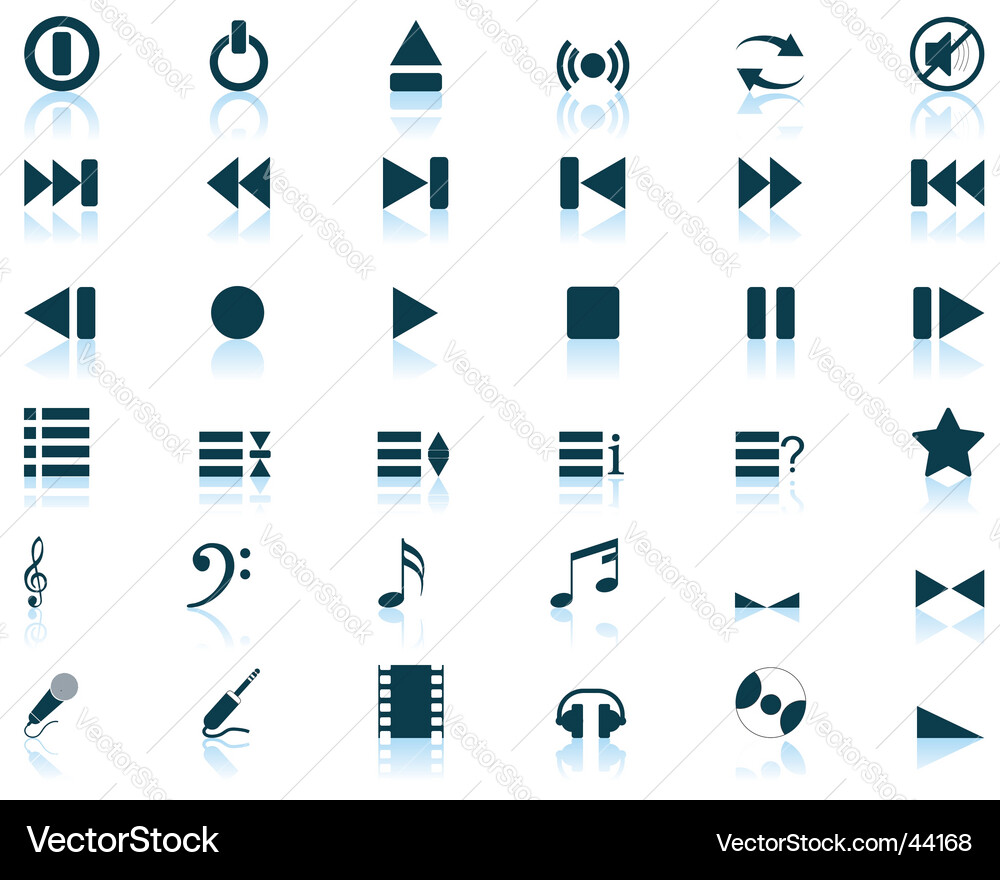Musical icons set Royalty Free Vector Image - VectorStock
