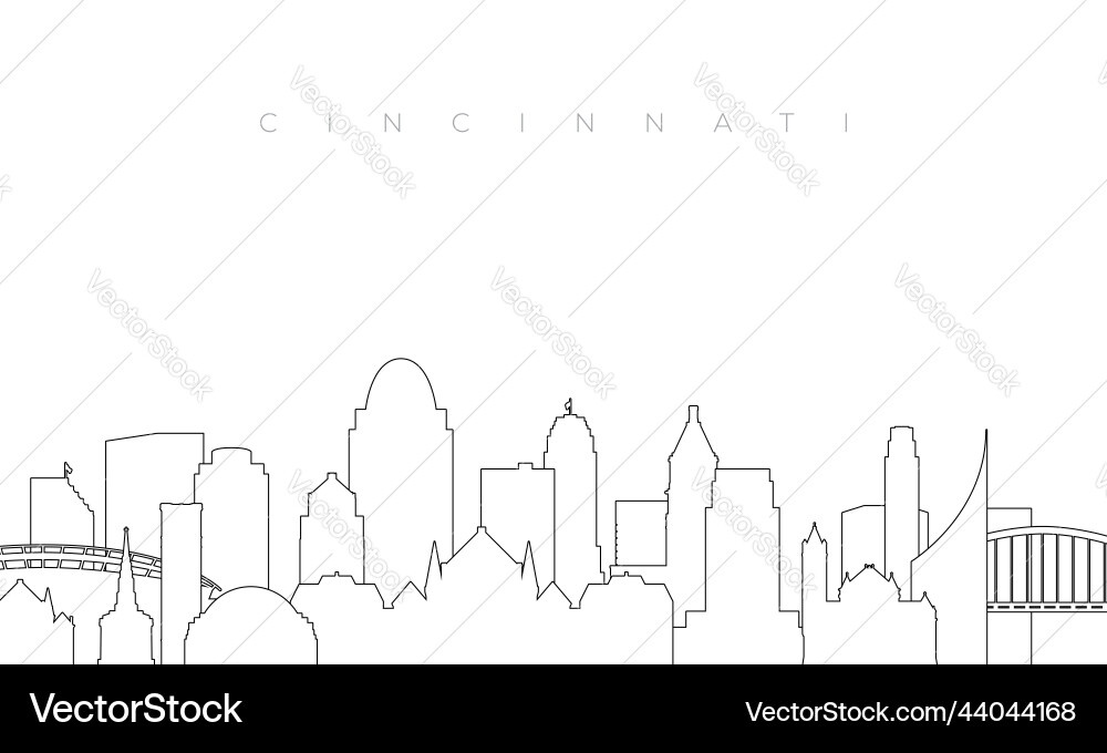 Outline cincinnati skyline trendy template Vector Image
