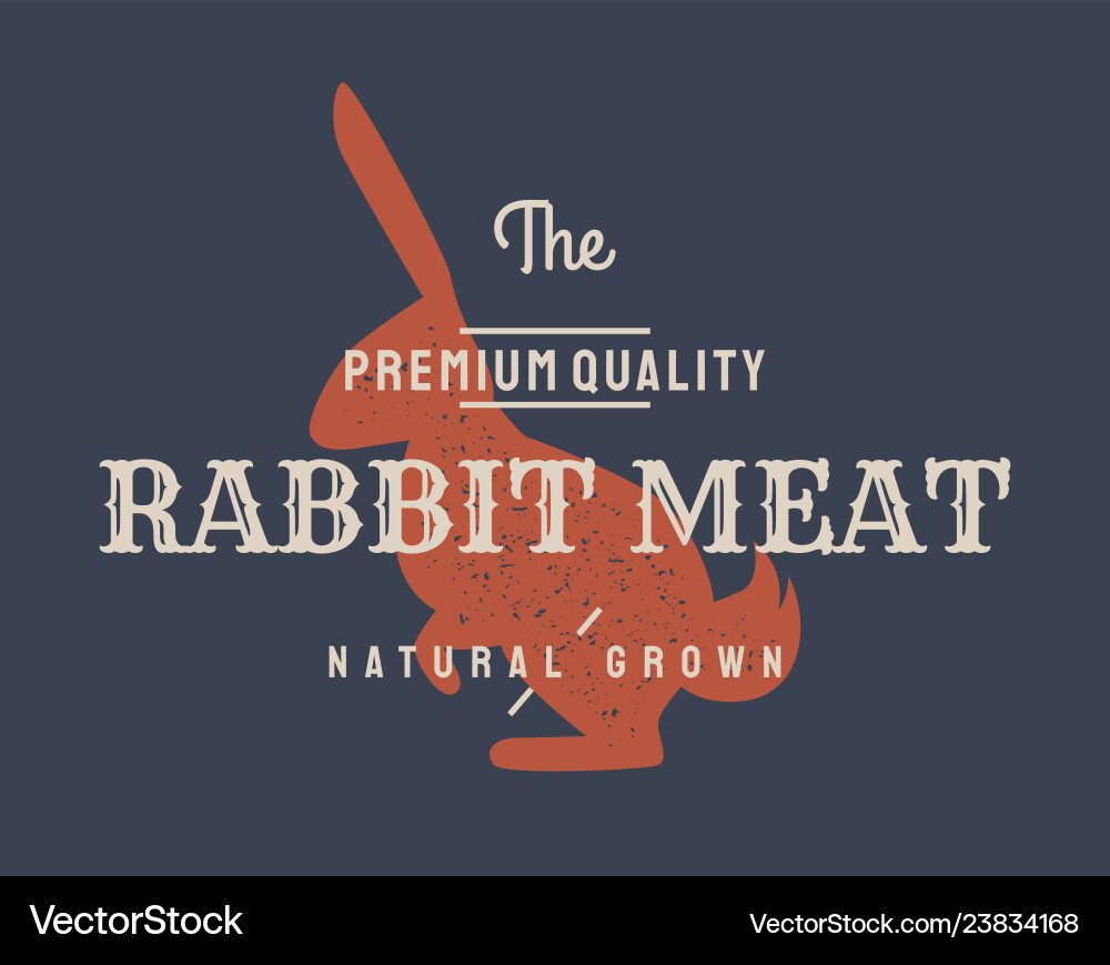 Rabbit vintage logo retro print poster Royalty Free Vector