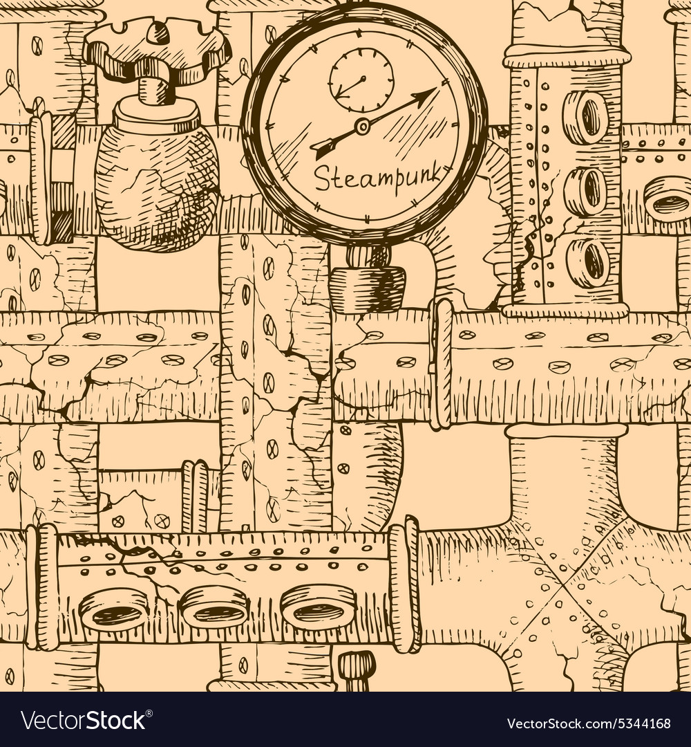 Seamless pattern steampunk Royalty Free Vector Image