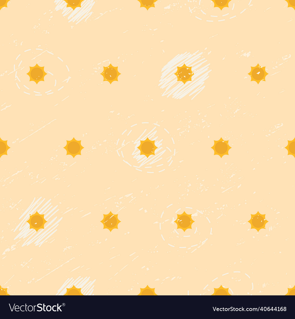 Seamless summer sun pattern repeating background Vector Image