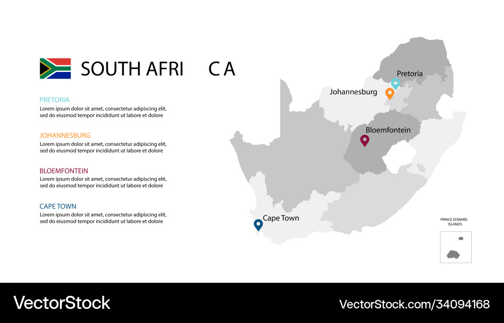 South africa map infographic template Royalty Free Vector
