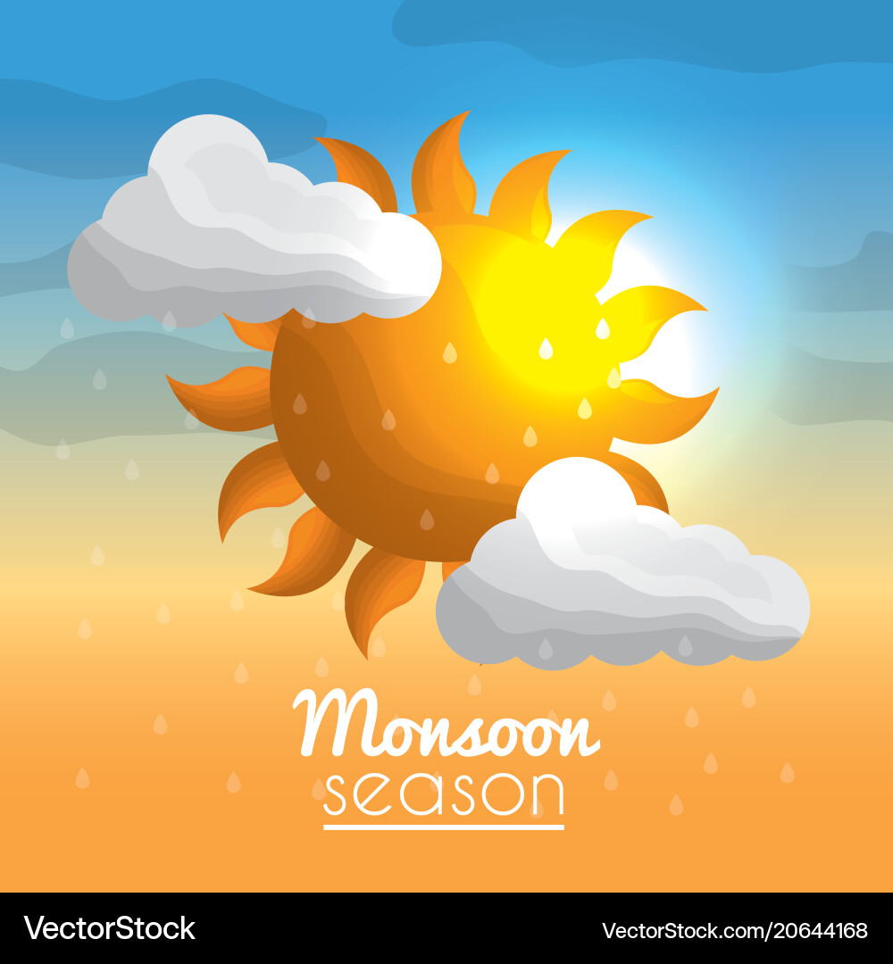 Summer and rain season Royalty Free Vector Image