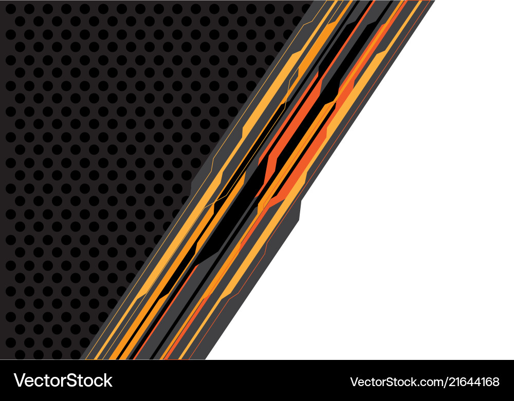 Yellow black line circuit on circle mesh Vector Image