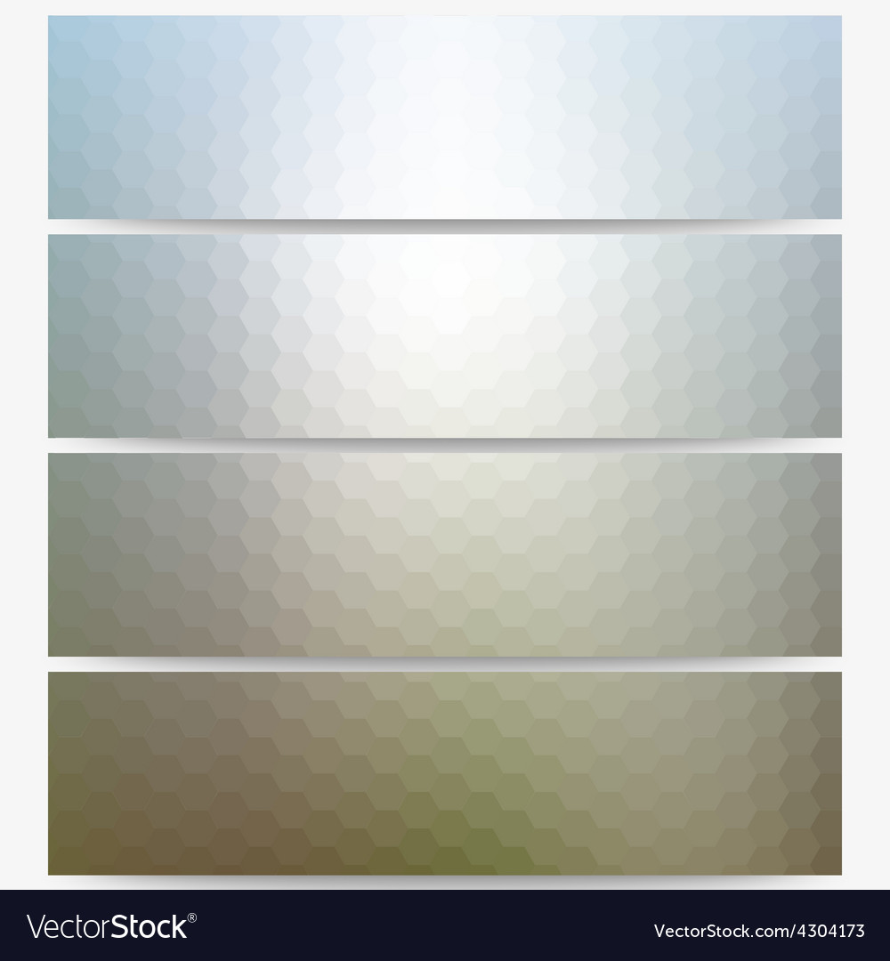 Abstract hexagonal headers set blurred design Vector Image