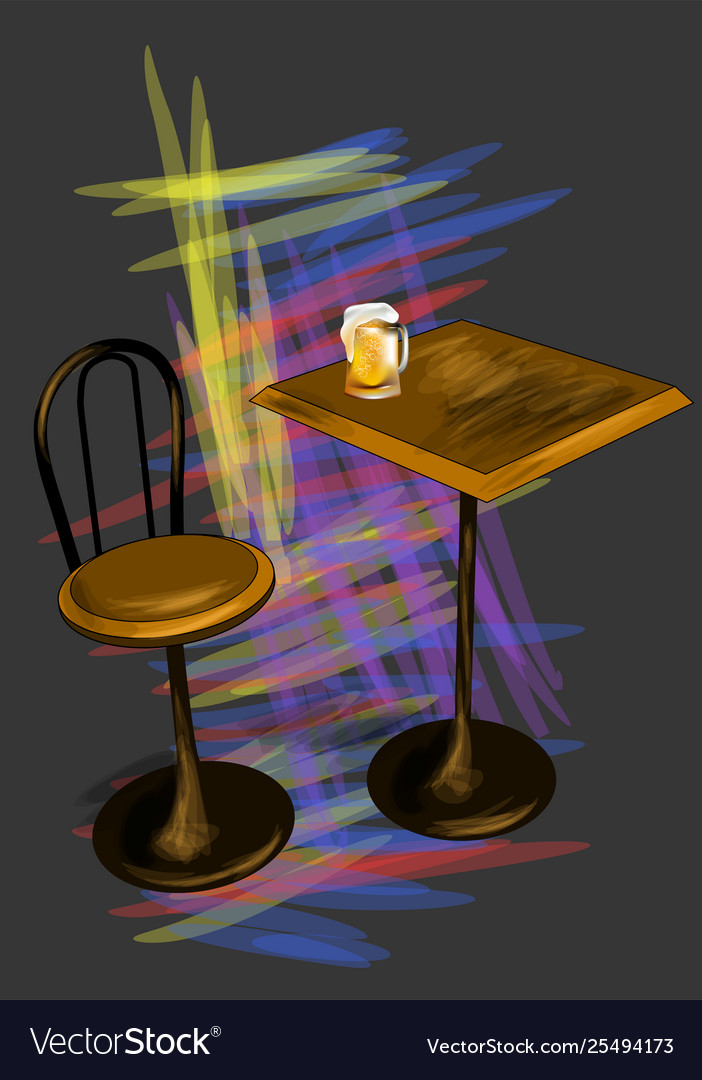 Bar table with beer Royalty Free Vector Image - VectorStock