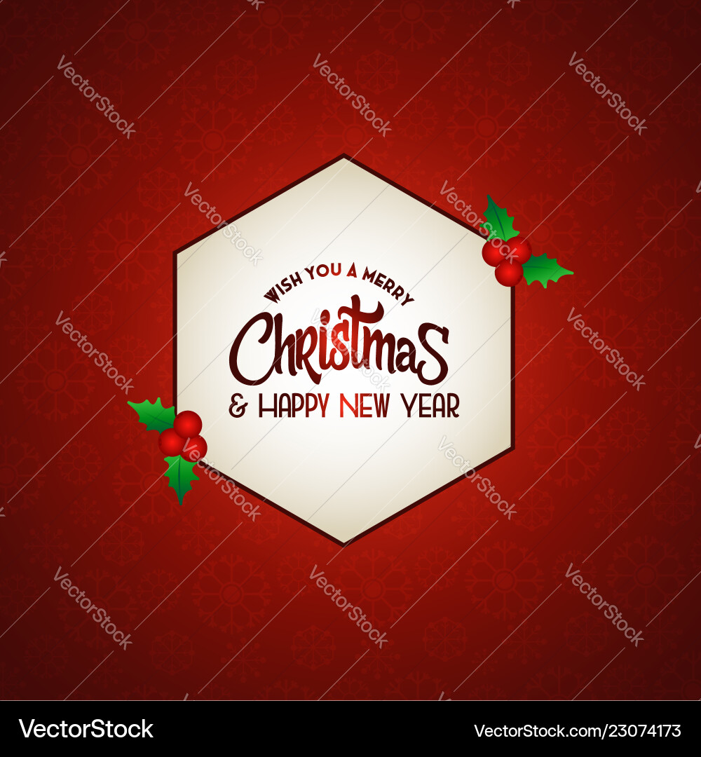Christmas card design with elegant and red Vector Image