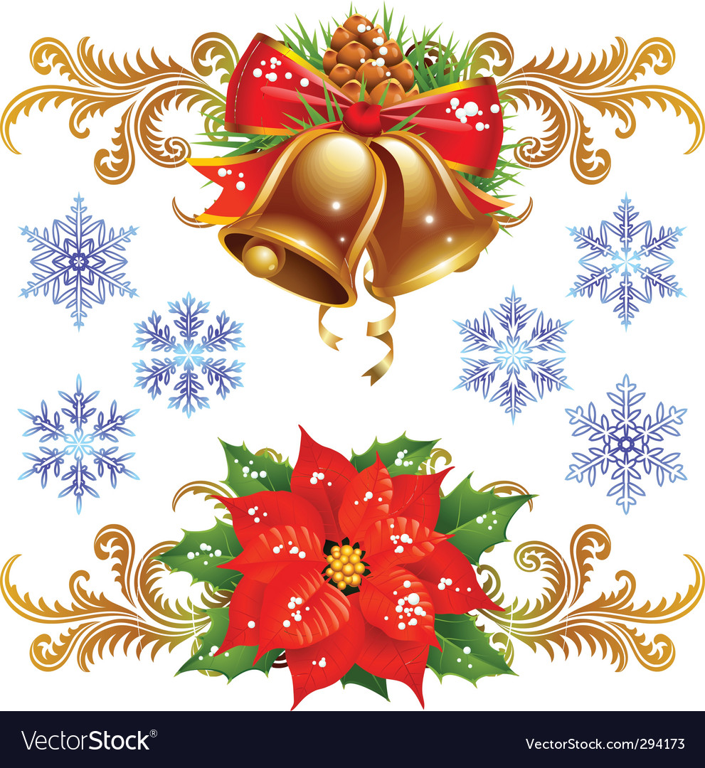 Christmas design elements set Royalty Free Vector Image