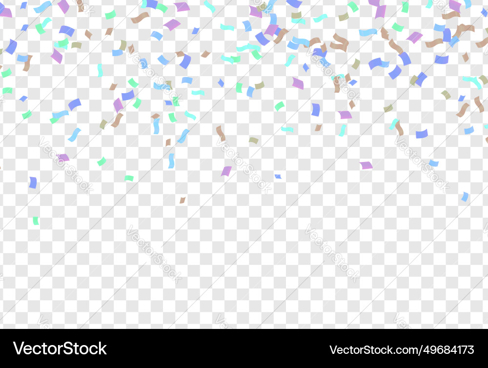 Colorful confetti on transparent background Vector Image