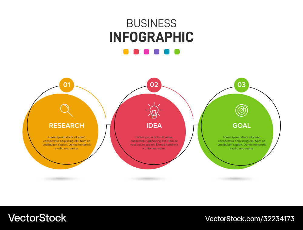 Concept arrow business model with 3 successive Vector Image