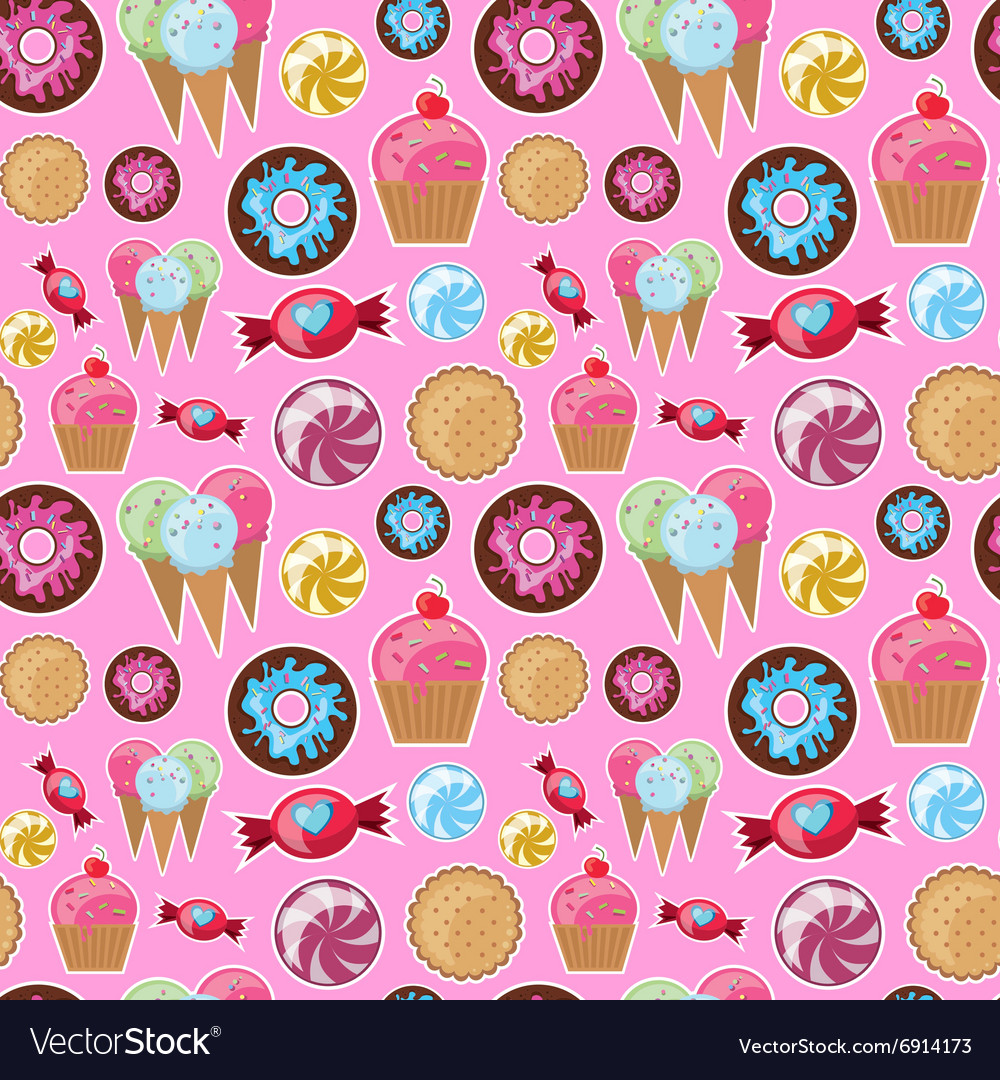 Cool seamless pattern sweets Royalty Free Vector Image