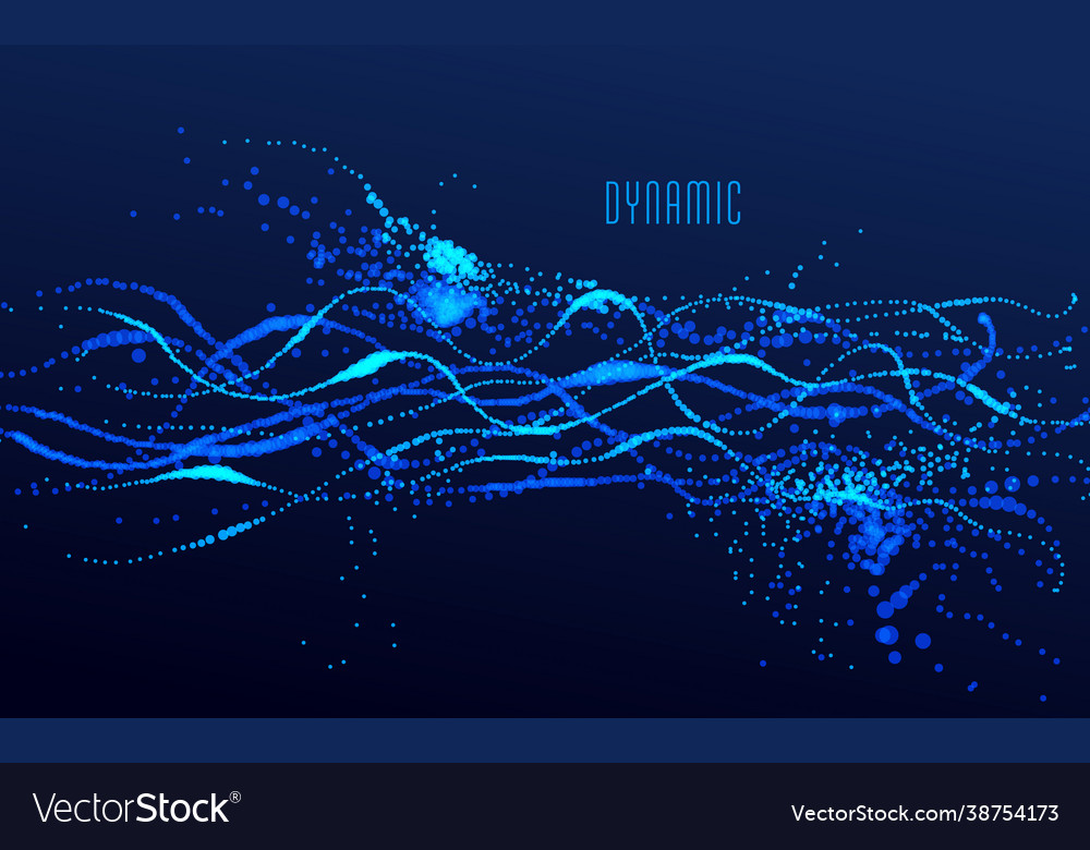 Dots Particles Flowing Array Abstract Background Vector Image