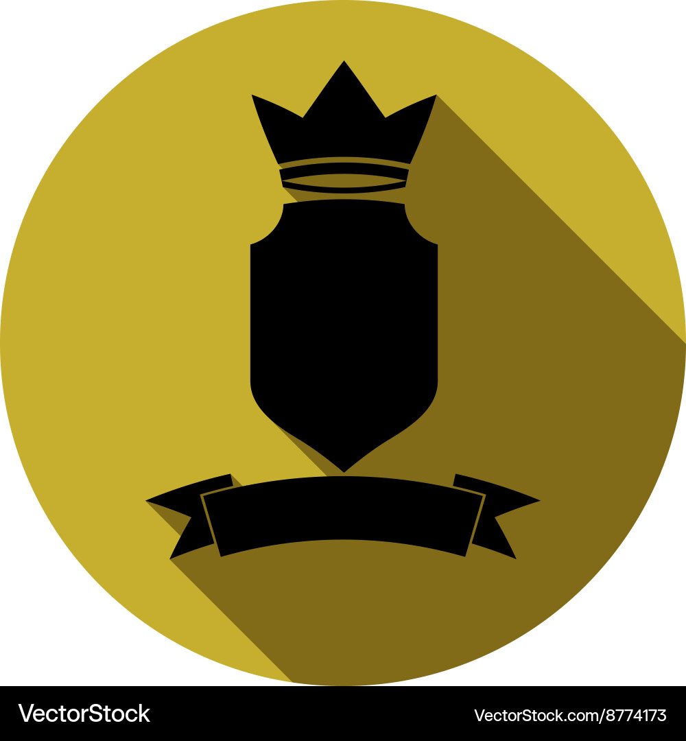 Heraldic symbol protection shield with king crown Vector Image