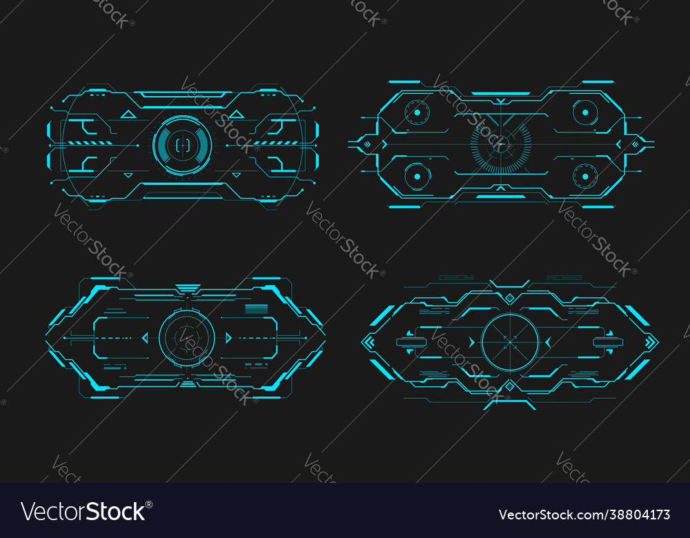 Hud aim control frame interface futuristic target Vector Image