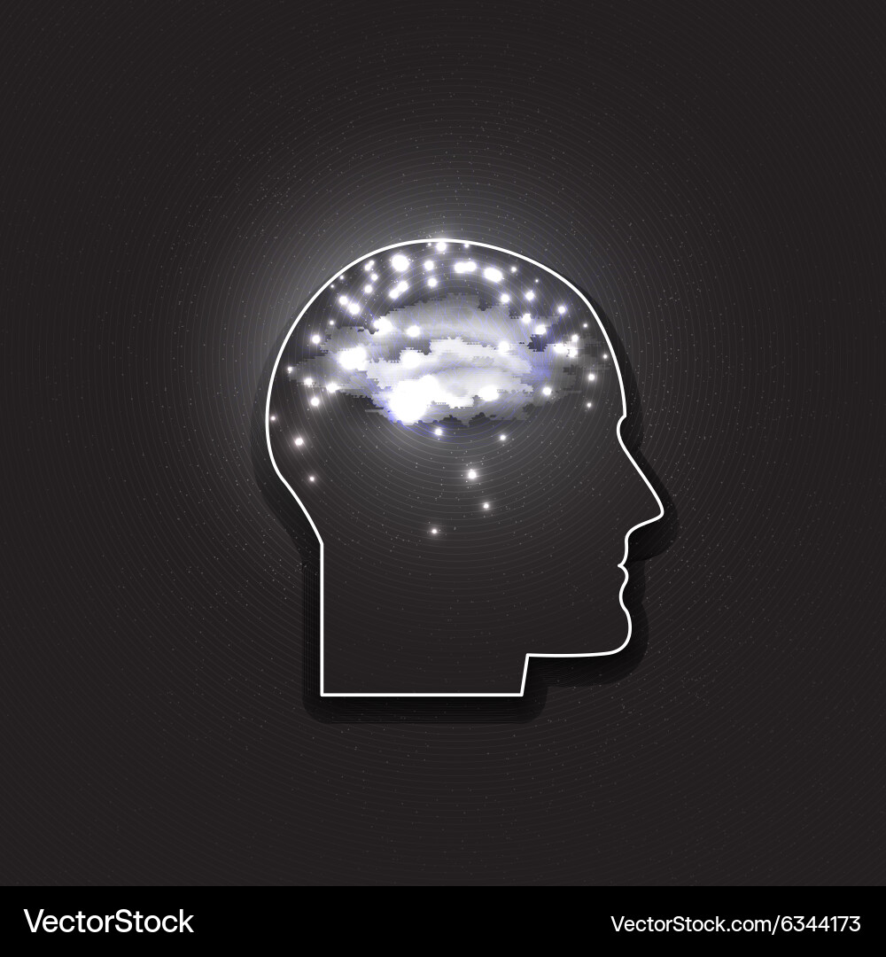 Icon of human head dark design Royalty Free Vector Image