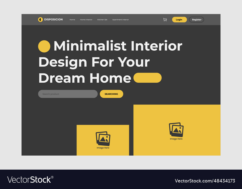 Interior ui design template Royalty Free Vector Image