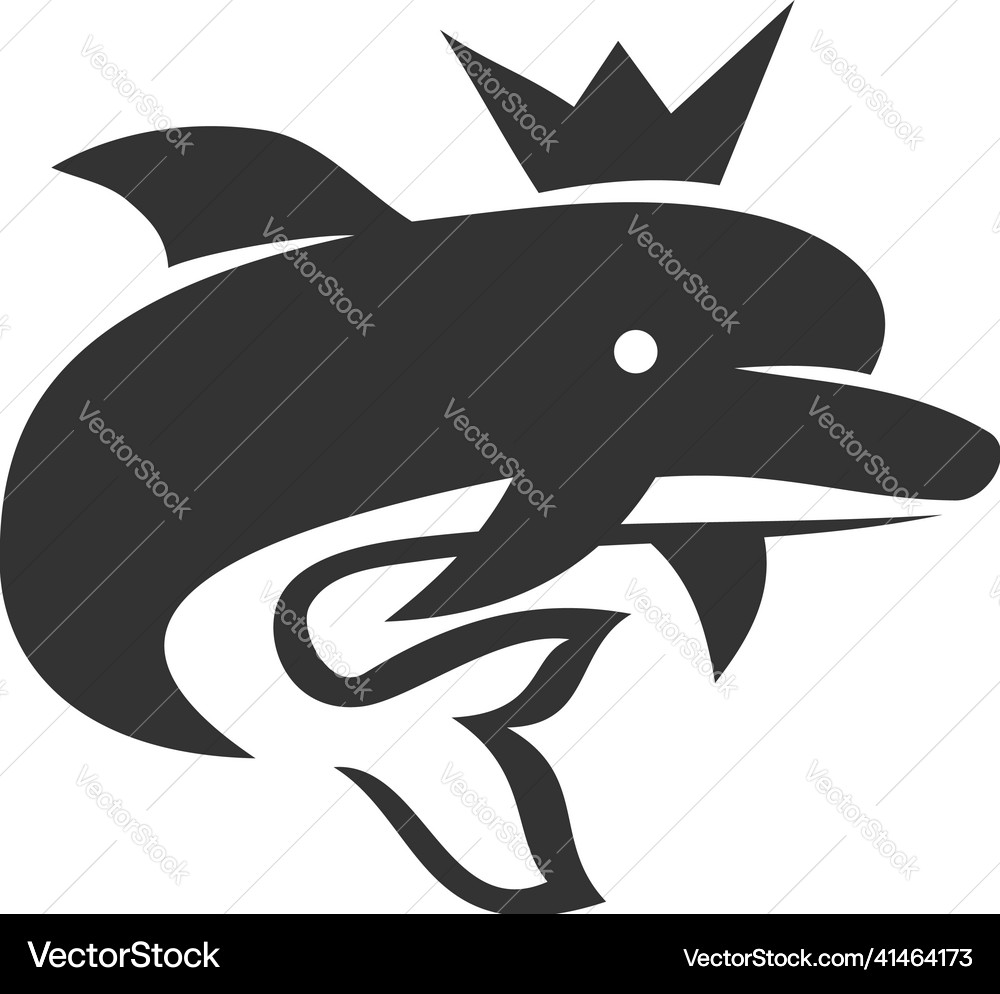 King dolphin icon brand identity Royalty Free Vector Image