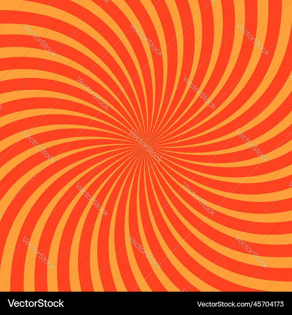 Orange radial sun burst isolated square background