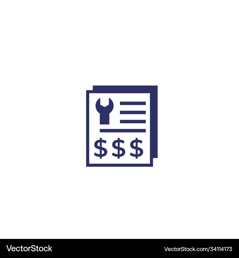 Repair bills cost icon Royalty Free Vector Image