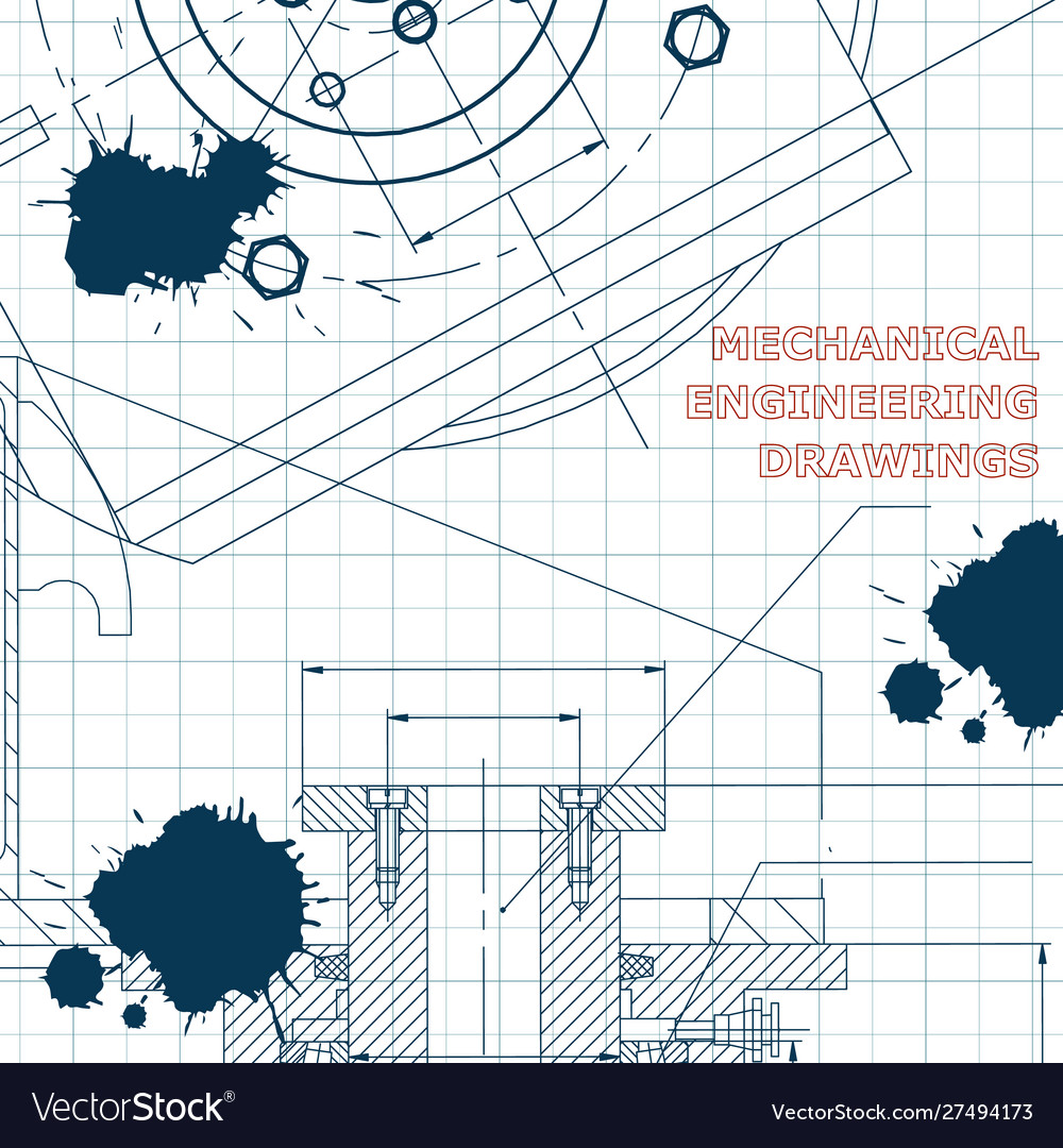 Technical draft ink blots Royalty Free Vector Image