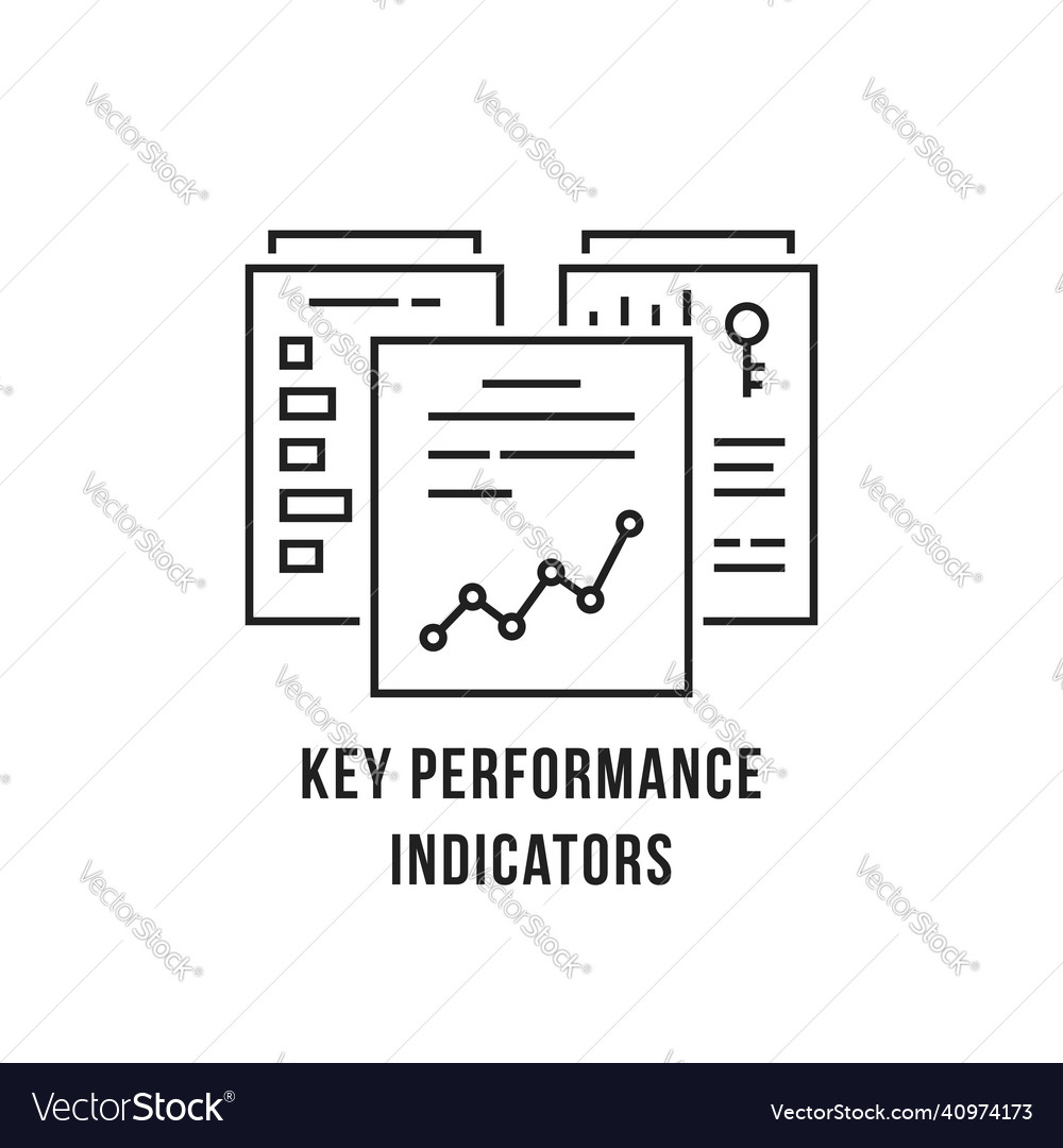 Thin line key performance indicator icon Vector Image