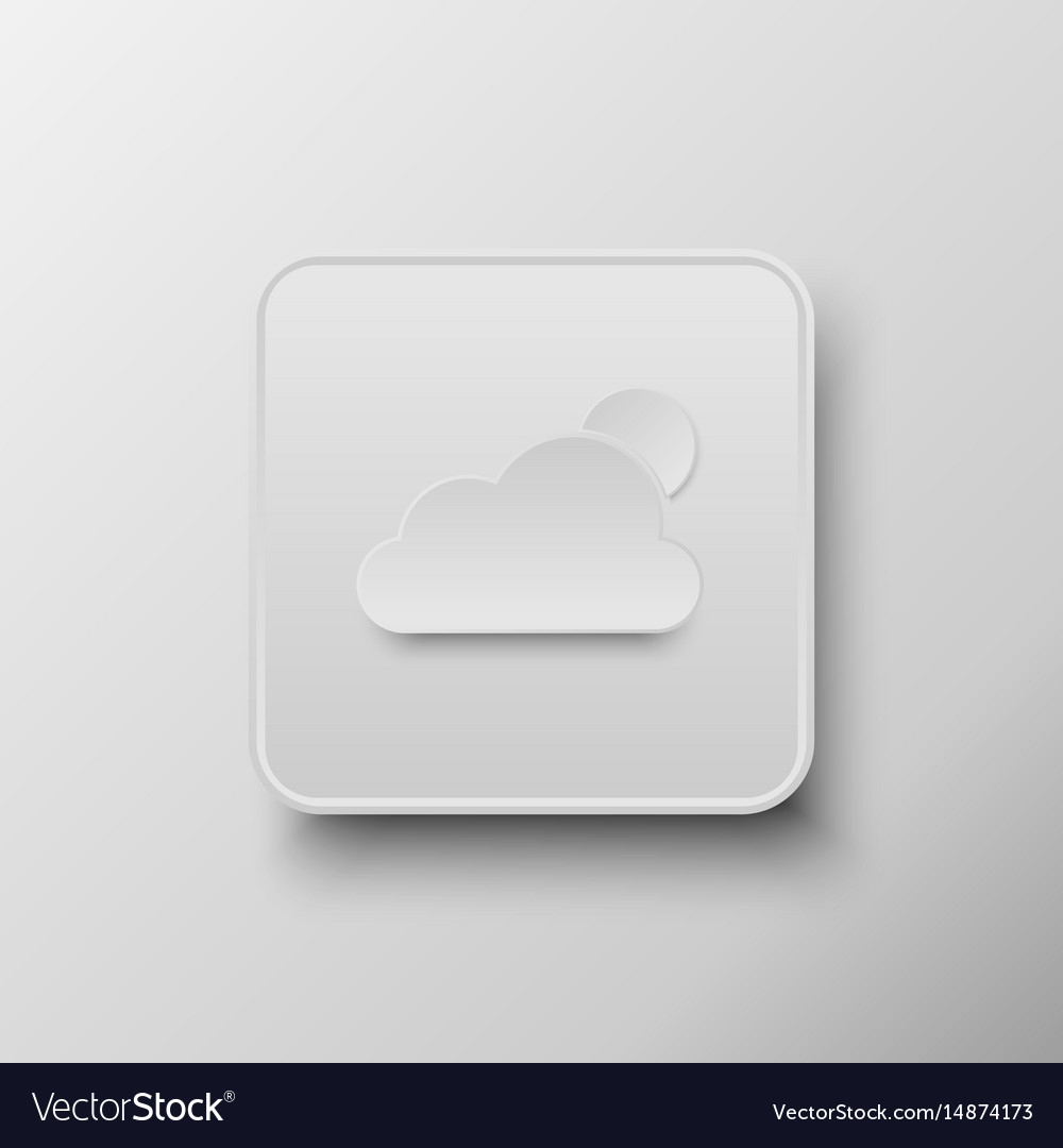 Weather button white Royalty Free Vector Image