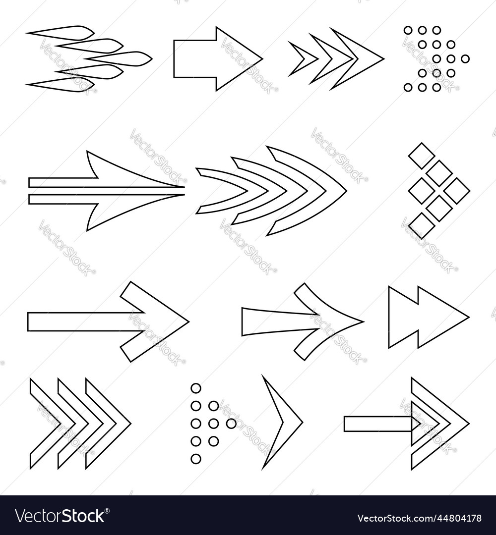 Arrow set Royalty Free Vector Image - VectorStock