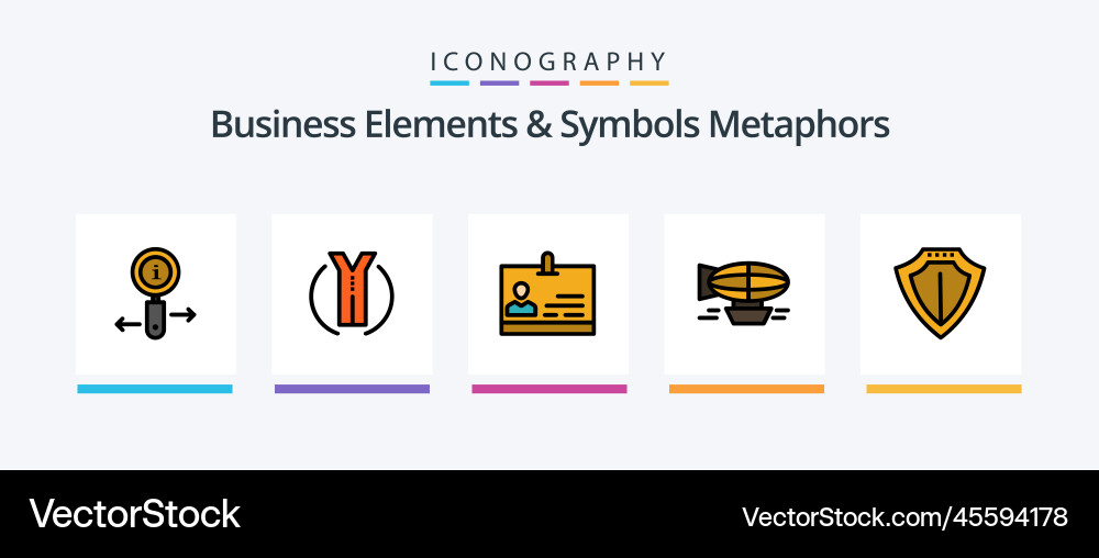 Business elements and symbols metaphors line Vector Image