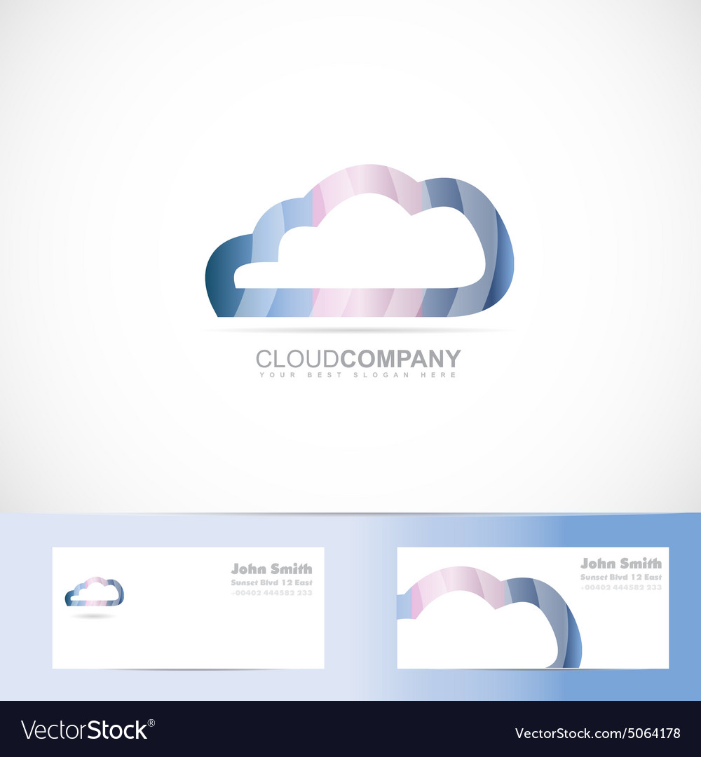Cloud computing logo 3d Royalty Free Vector Image