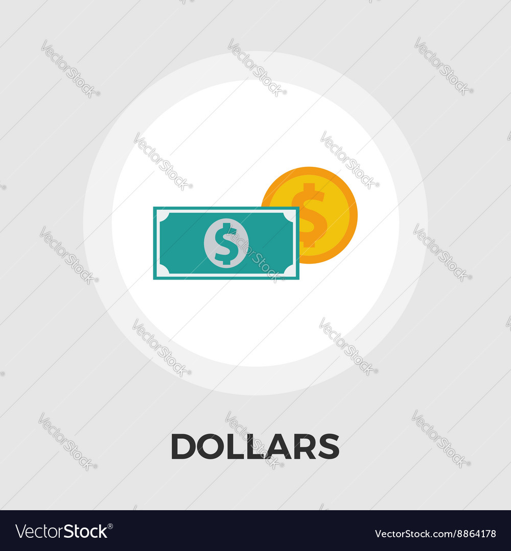 Dollar flat icon Royalty Free Vector Image - VectorStock