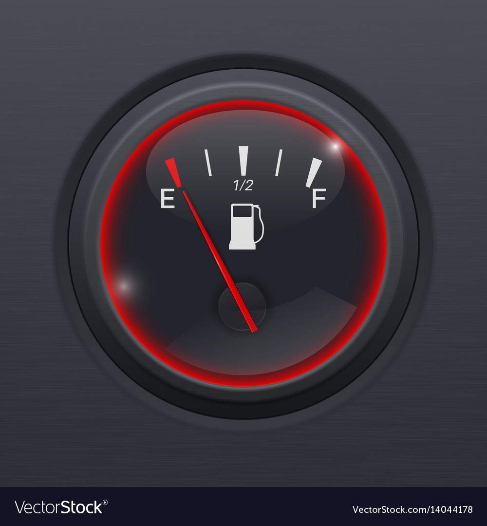 Fuel gauge black car dashboard equipment Vector Image