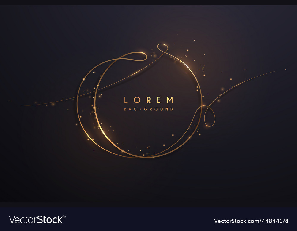 Golden circle thread with light effect Royalty Free Vector
